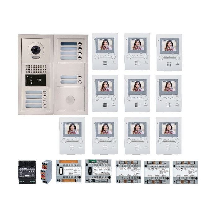 Pack vidéo GTBV10E 10 boutons avec 10 moniteurs GT1M3 programmés- AIPHONE - - Domo Confort