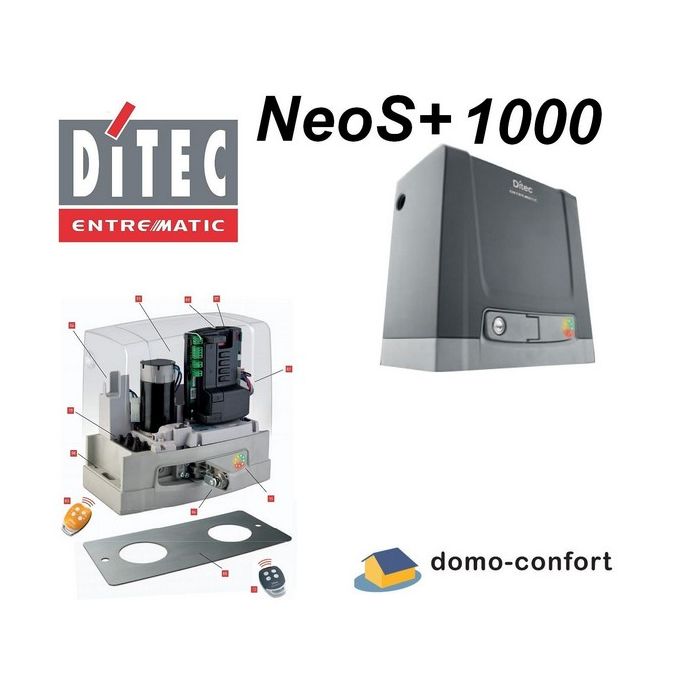 Moteur seul NeoS+ 1000 pour portail coulissant poids 1000Kg DITEC ...