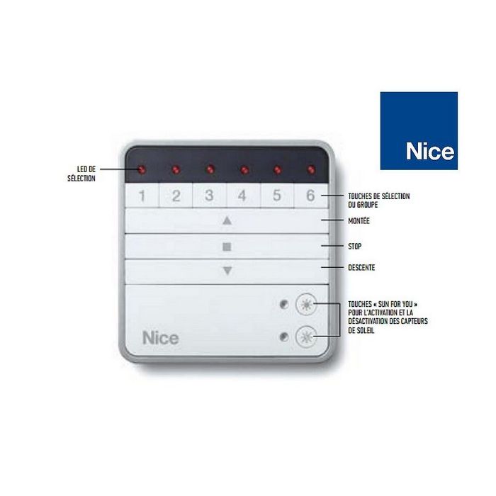 Emetteur radio mural ERA W1S 6 canaux fonction soleil ON/OFF NICE ...